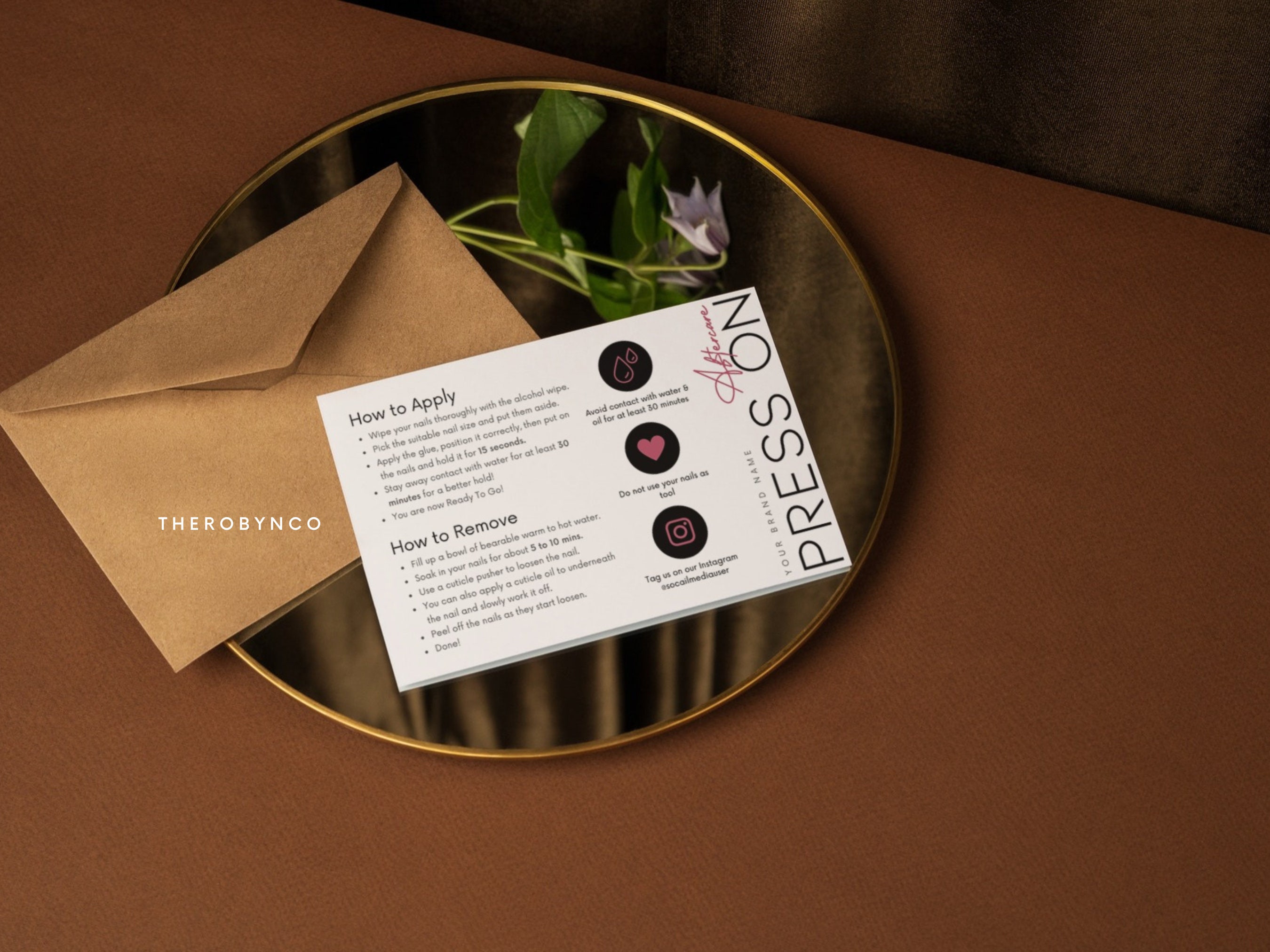 How to Apply Press on Nails Instructions Card Guide Templates - Etsy