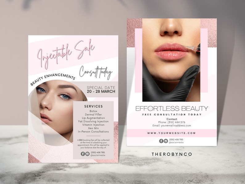 DIY Botox Dermal Filler Beauty Flyer Templates Design Brand | Etsy