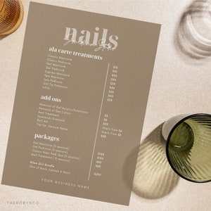 NAIL Nails Salon Price List Pre Made Templates, Editable, Printable ...