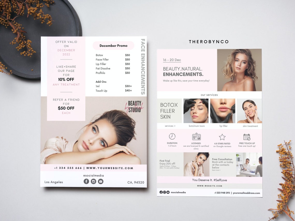 DIY Botox Dermal Filler Beauty Flyer Templates Design Brand - Etsy