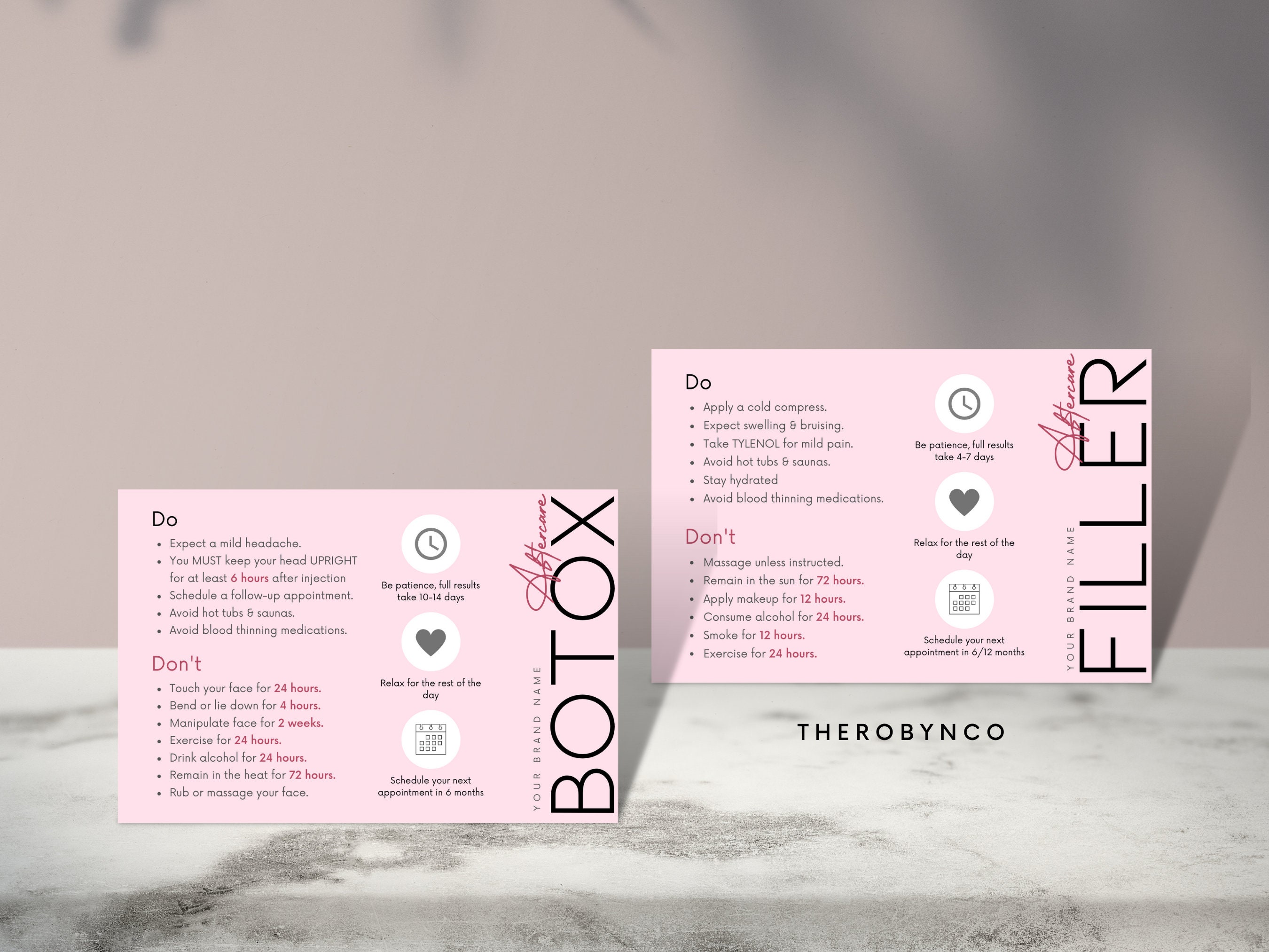 DIY Botox Filler Aftercare Card Design Mini Templates, Editable ...