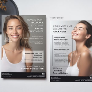 Beauty Facial Salon Flyer Templates Design, Modern, Membership Package ...