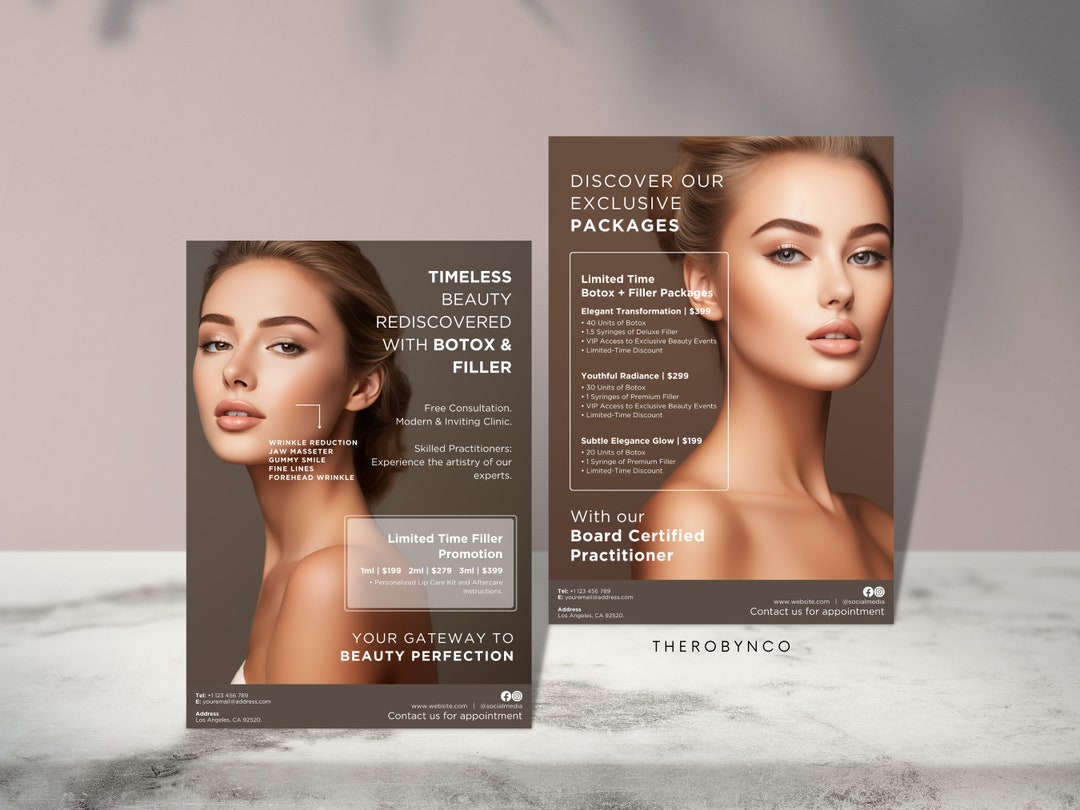 DIY Botox Dermal Filler Package Flyer Templates Design, Injection ...