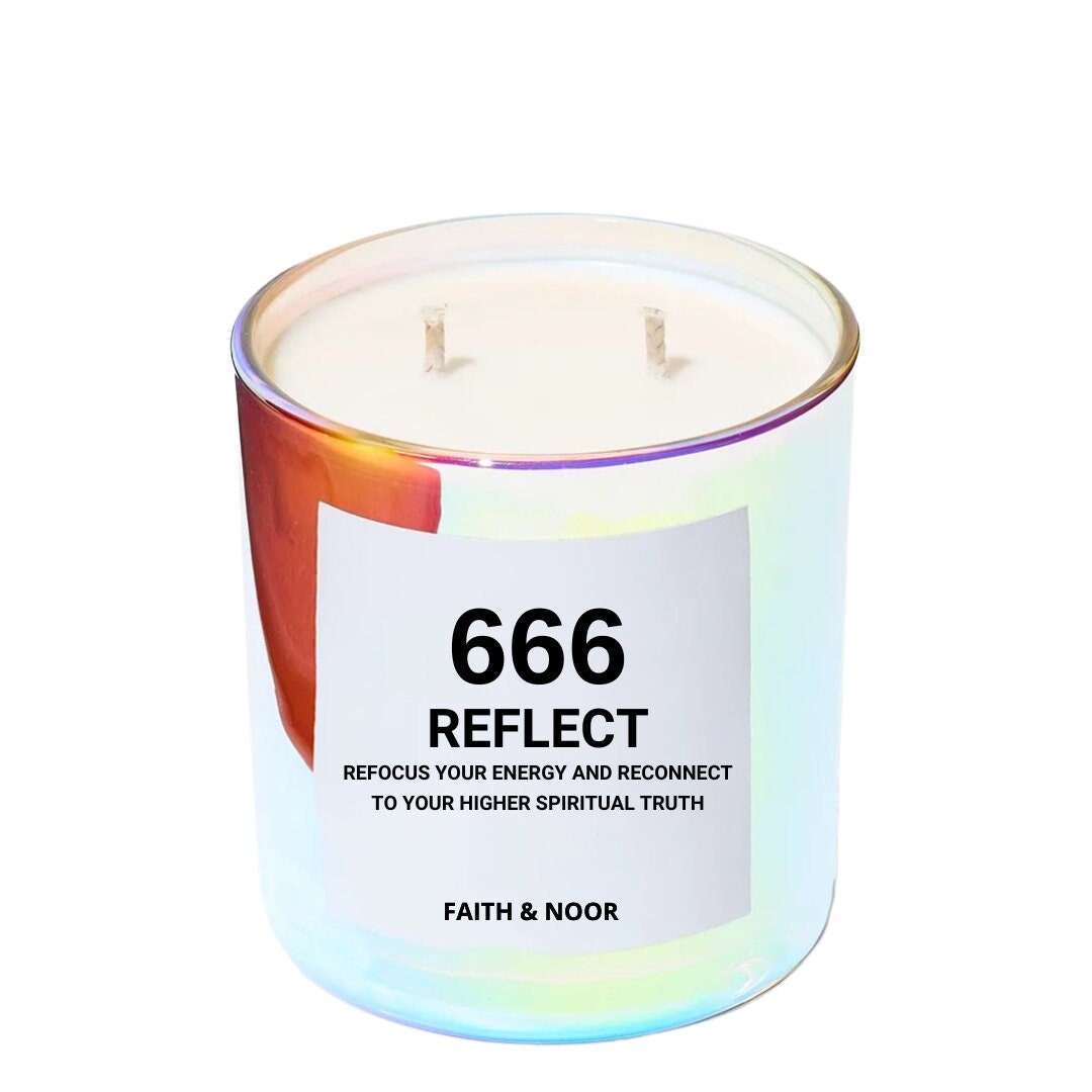 666 - REFLECT - Angel Numbers - 11 Oz. - Aura Candle - Intention Candle - Numerology - Soy ...