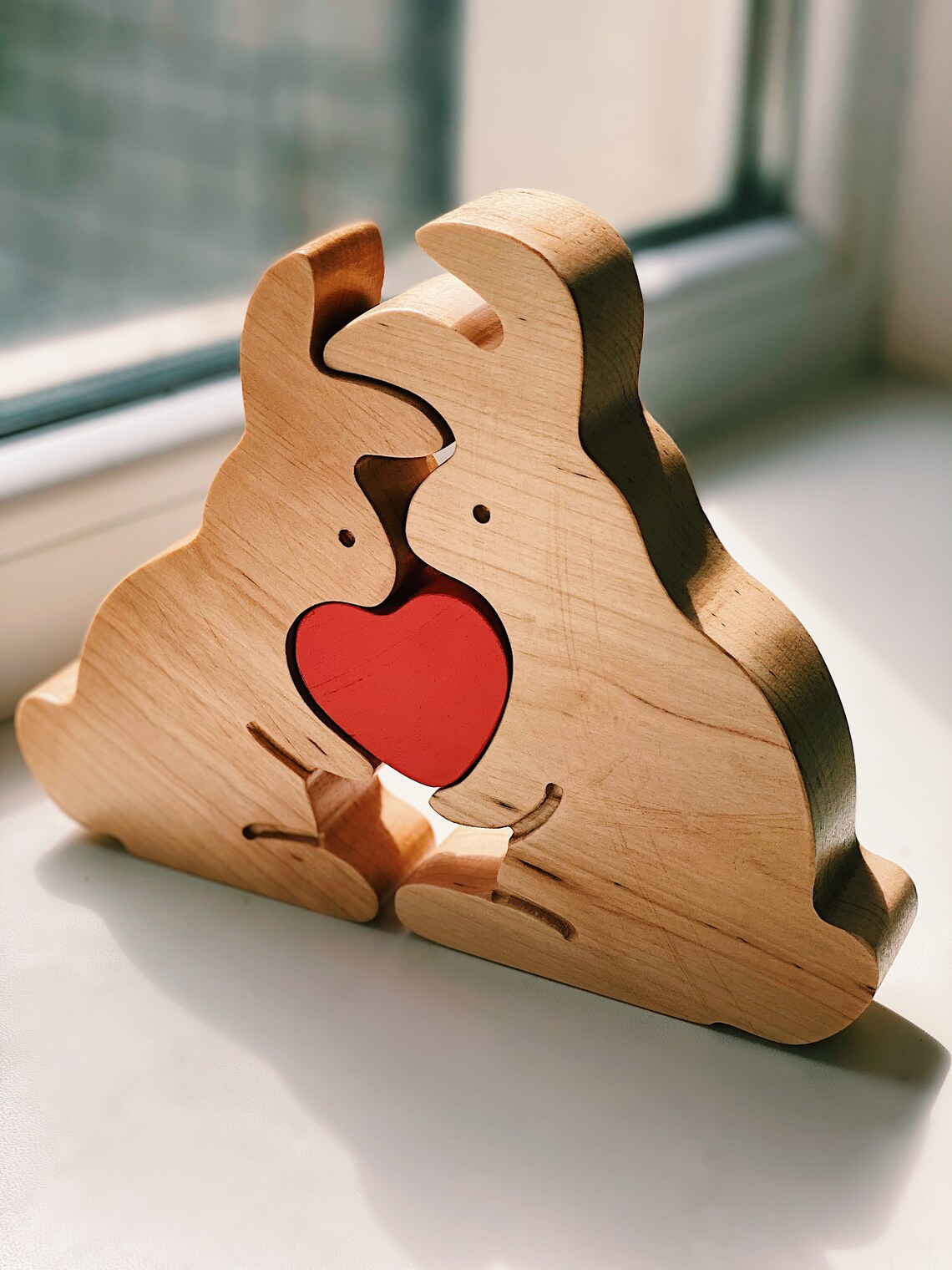 Creative Wooden Bunny Figurines Statue Stylish Bunny Family - Etsy