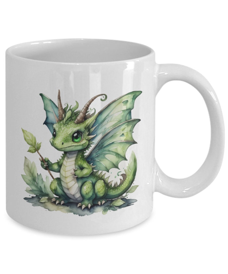 Green Dragon Mug, Cute Dragon Mug, Dragon Mug, Cute Green Dragon Mug ...