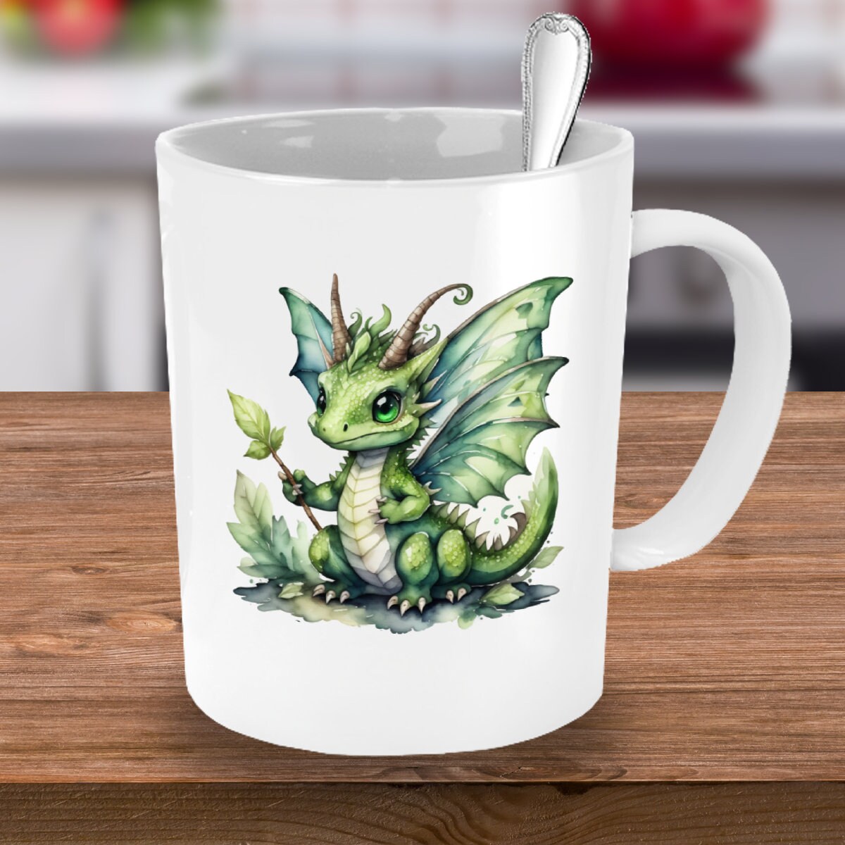 Green Dragon Mug, Cute Dragon Mug, Dragon Mug, Cute Green Dragon Mug ...