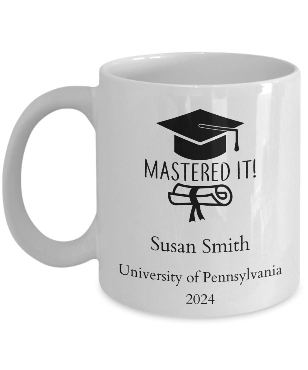 Personalized Masters Graduation Gift Mug, Mastered It Graduation Gift ...
