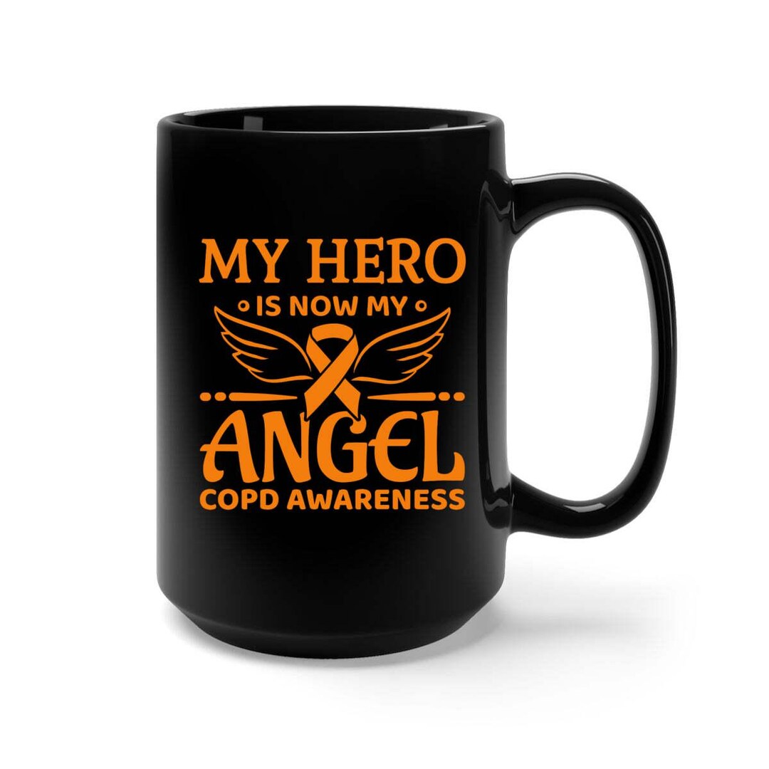 COPD Awareness, COPD Gift, My Hero is Now My Angel, COPD Ribbon ...
