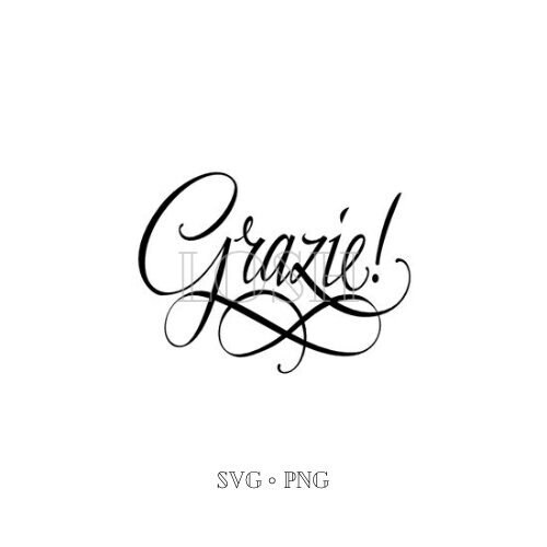 Grazie Thank You SVG PNG Digital File Instant - Etsy