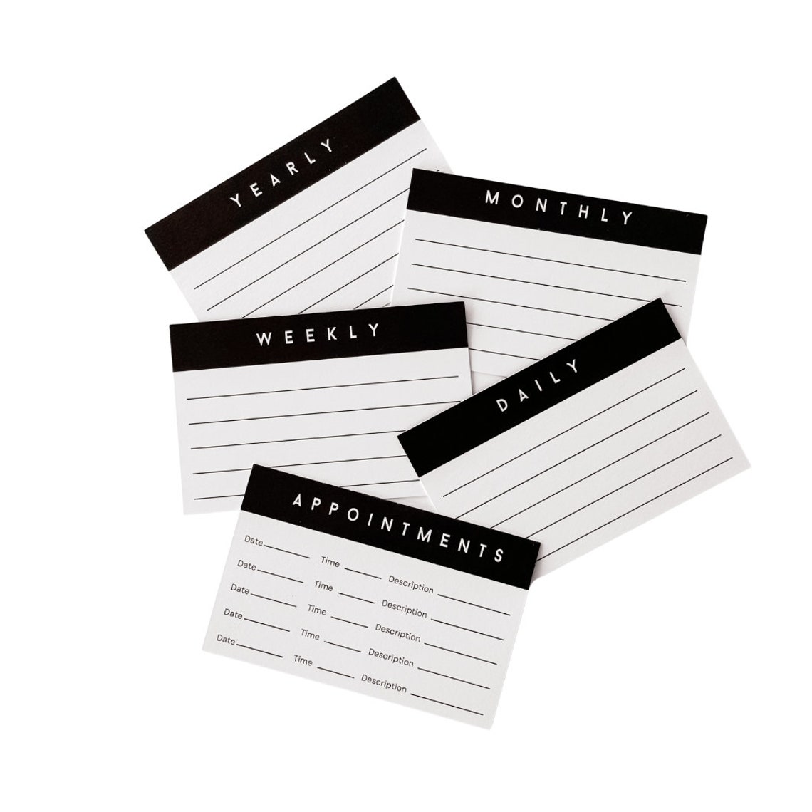 Planning Cards Appointment Card Double Sided Planning Essential Minimal ...