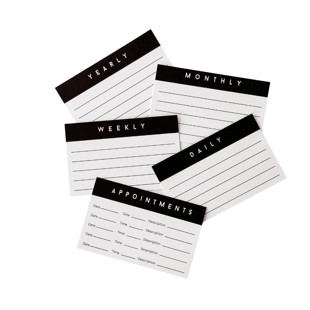 Planning Cards Appointment Card Double Sided Planning Essential Minimal ...