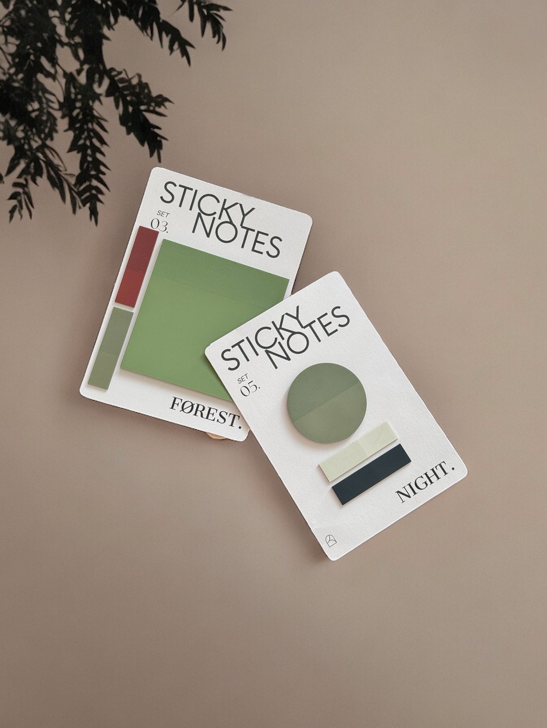 GREEN SET Transparent Sticky Notes Set Forest & Night - Etsy