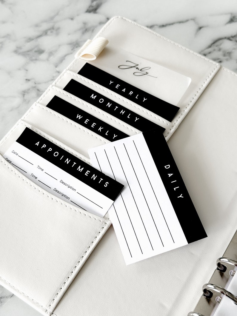 Planning Cards Appointment Card Double Sided Planning Essential Minimal ...