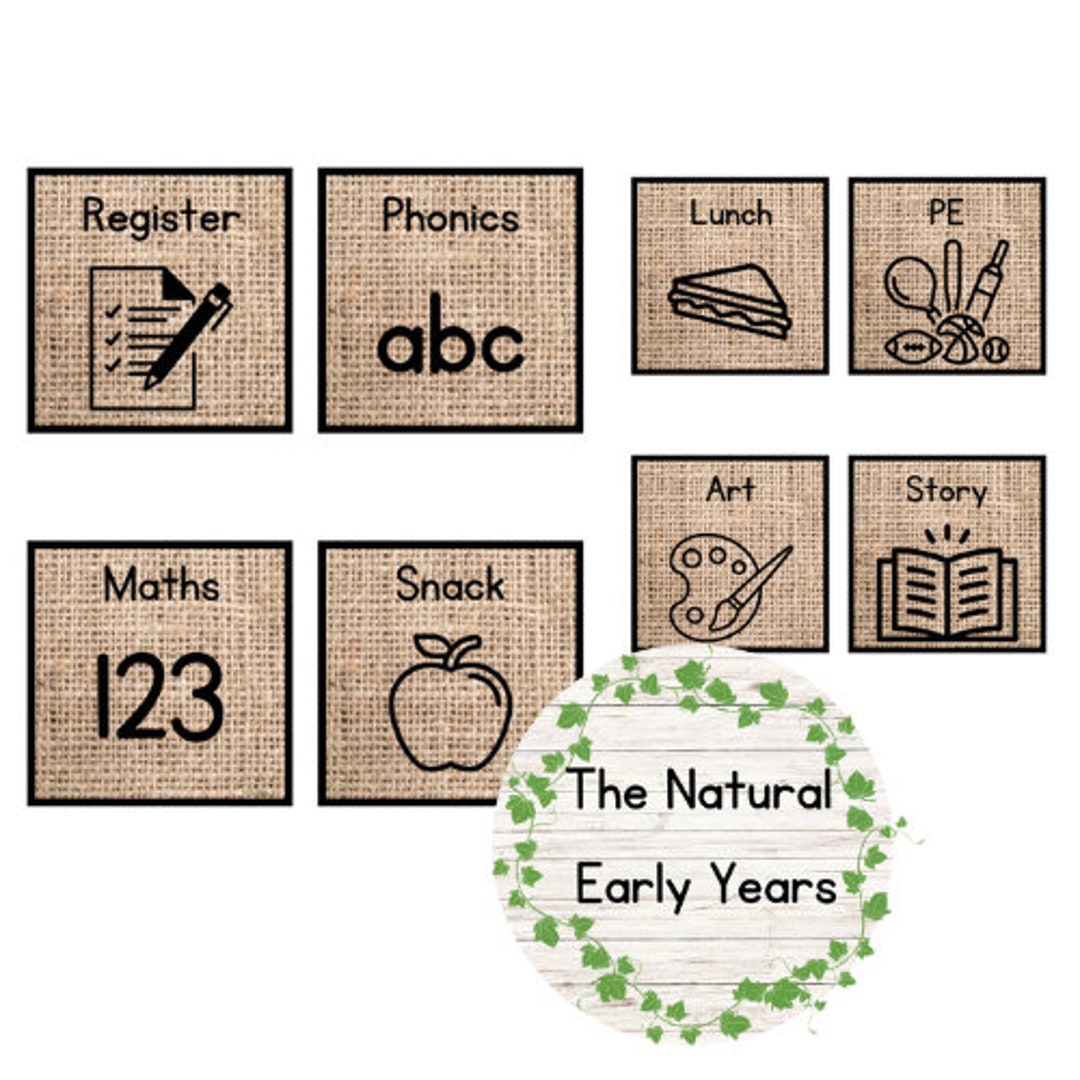 Hessian Visual Timetable Natural EYFS Early Years ASD - Etsy