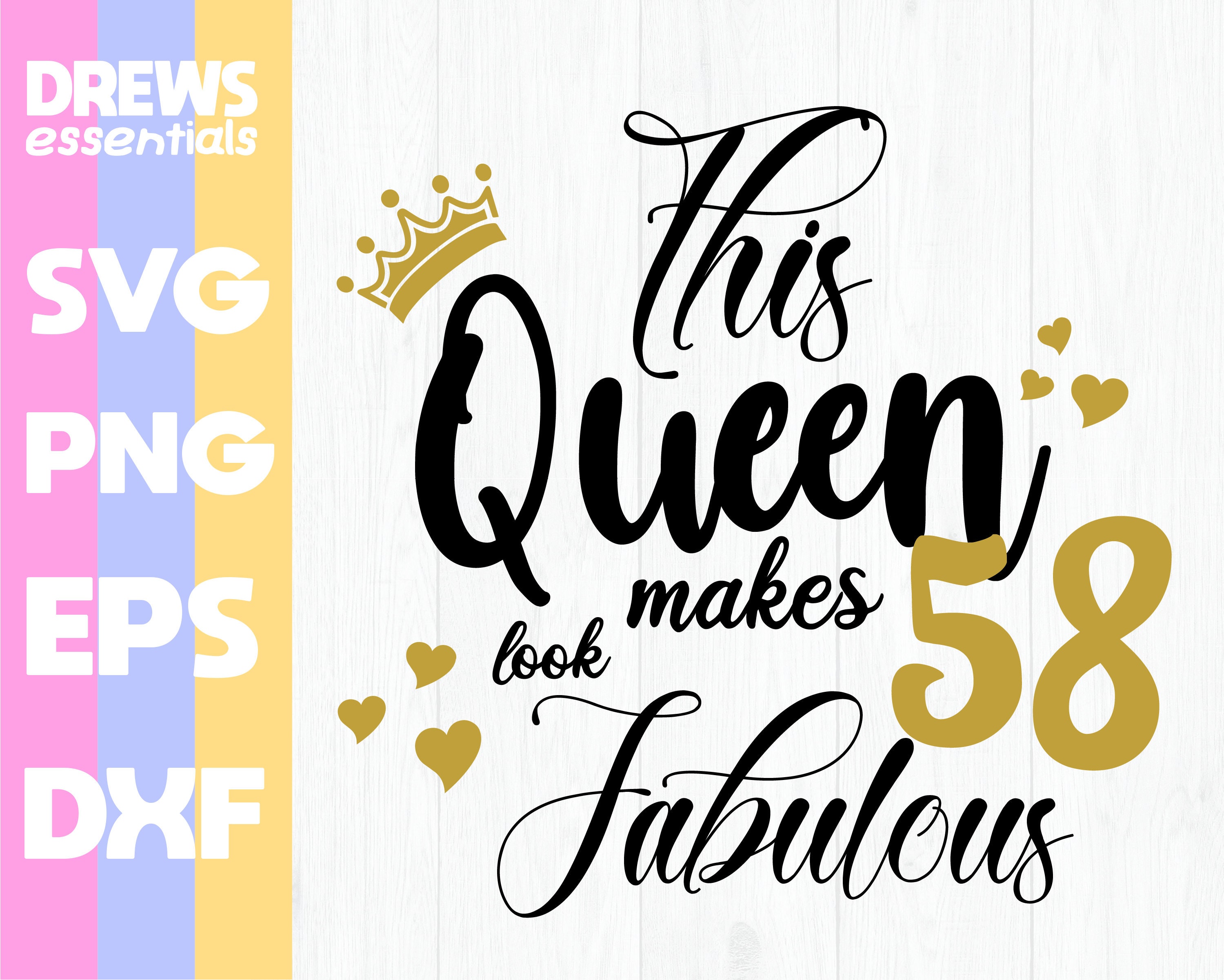 Cumpleaños Reina SVG 58 y fabuloso SVG 58 cumpleaños SVG - Etsy México