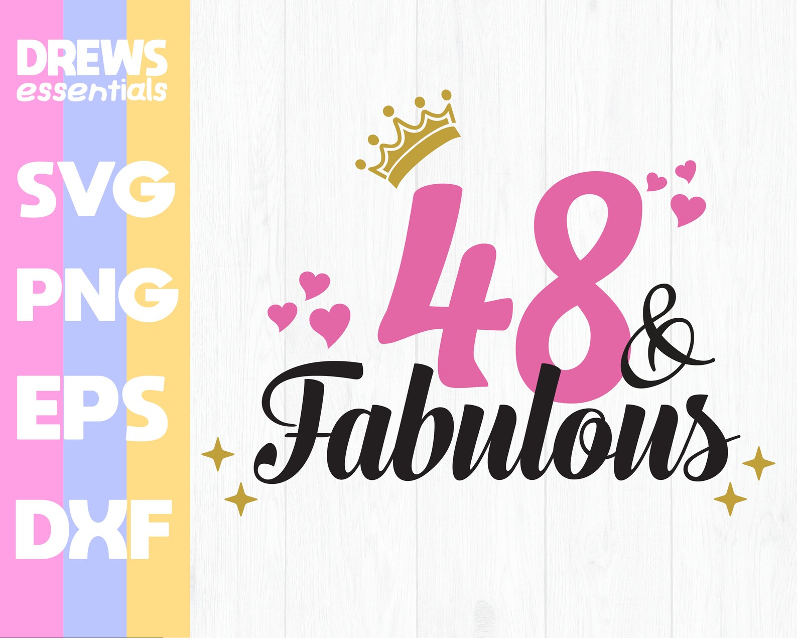 48 and Fabulous SVG 48th Birthday SVG for Women 48th - Etsy