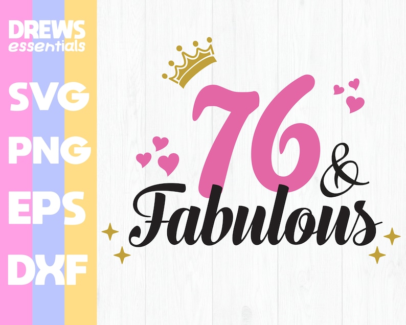 76 and Fabulous SVG 76th Birthday SVG for Women 76th - Etsy