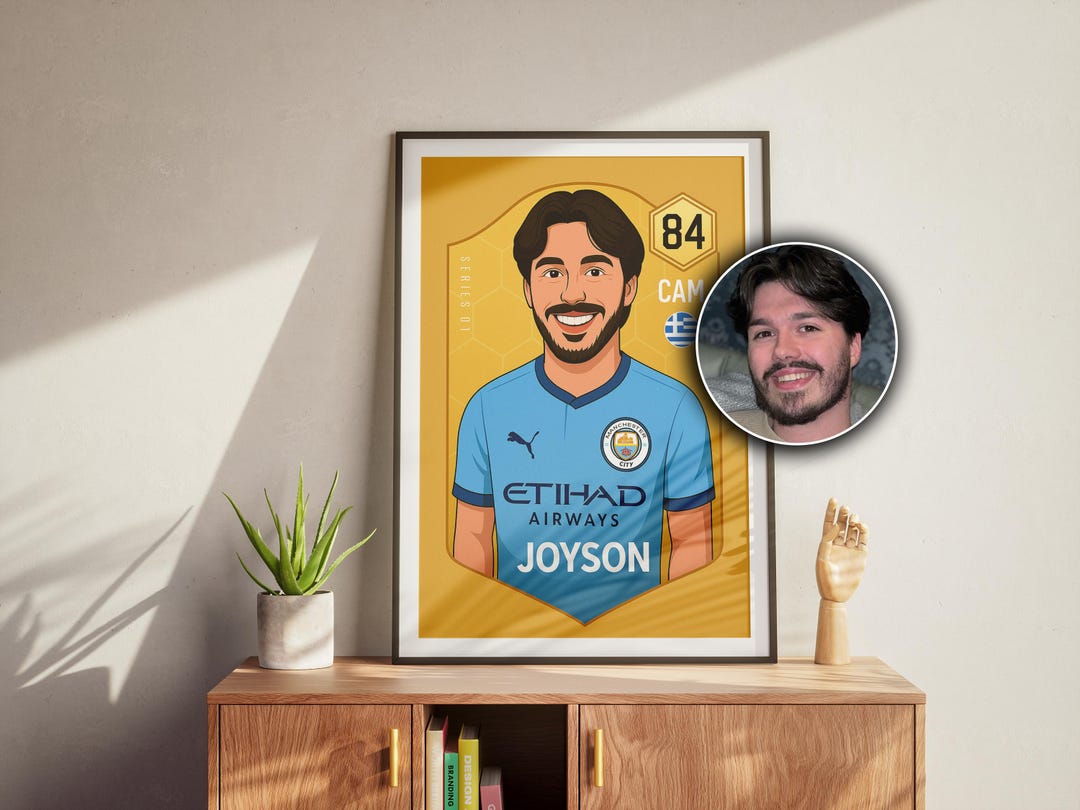 Custom Football Trading Card Poster, Personalised Portrait, Unique ...