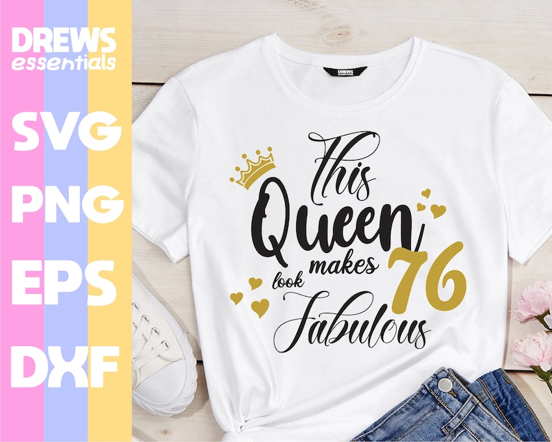 Birthday Queen SVG 76 and Fabulous SVG 76th Birthday SVG - Etsy