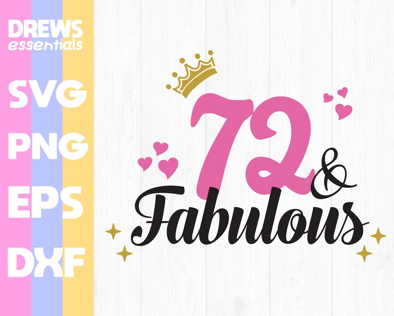 72 and Fabulous SVG 72nd Birthday SVG for Women 72nd - Etsy India