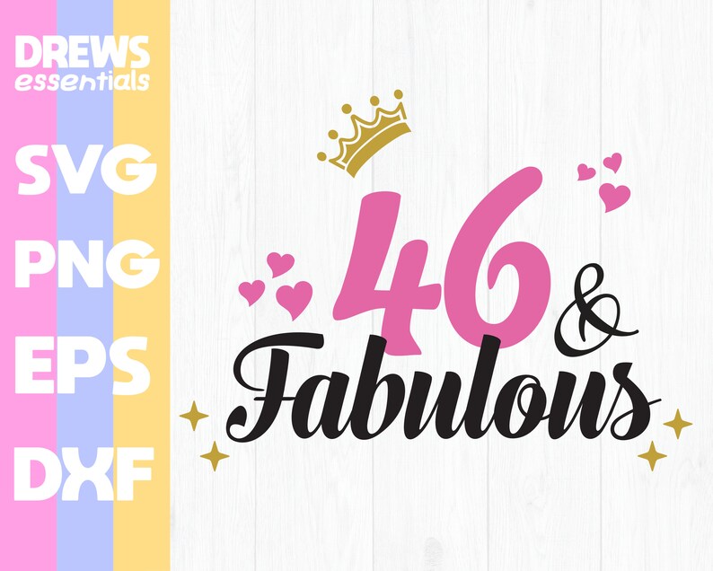 46 y fabuloso SVG 46 cumpleaños SVG para mujeres 46 - Etsy México