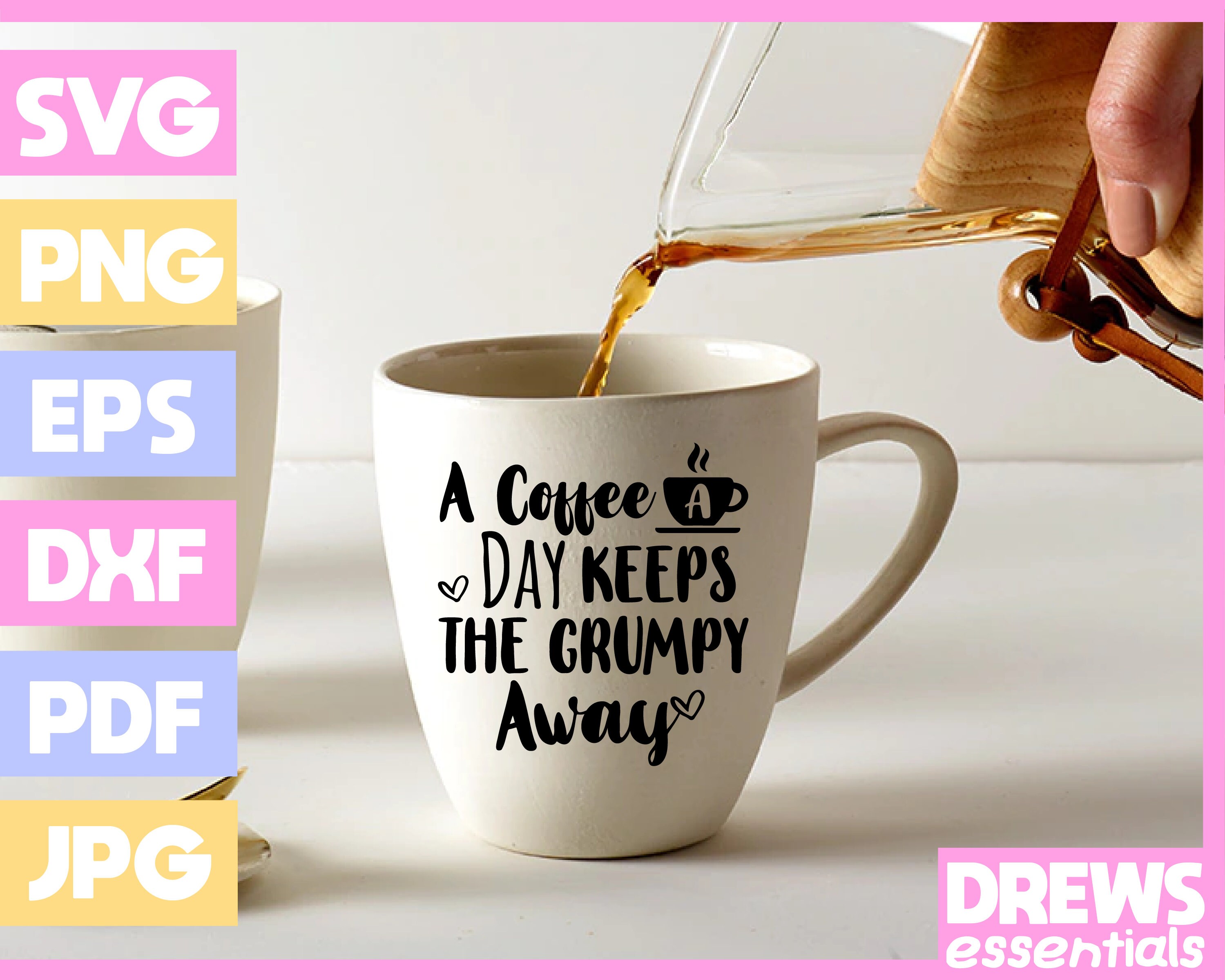 A Coffee a day Keeps the Grumpy Away SVG Coffee Svg Coffee - Etsy Schweiz