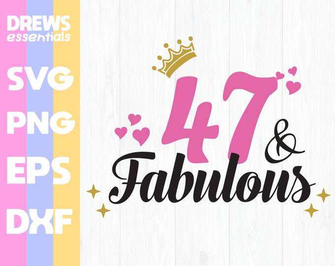 47th Birthday Svg 47th Birthday Png Happy Birthday Svg Cake Topper Svg ...