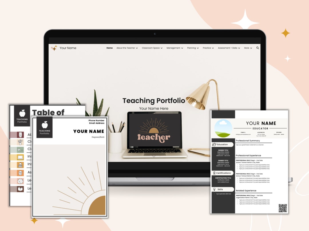 Boho | Digital Teaching Portfolio Bundle - Teacher Portfolio Google ...