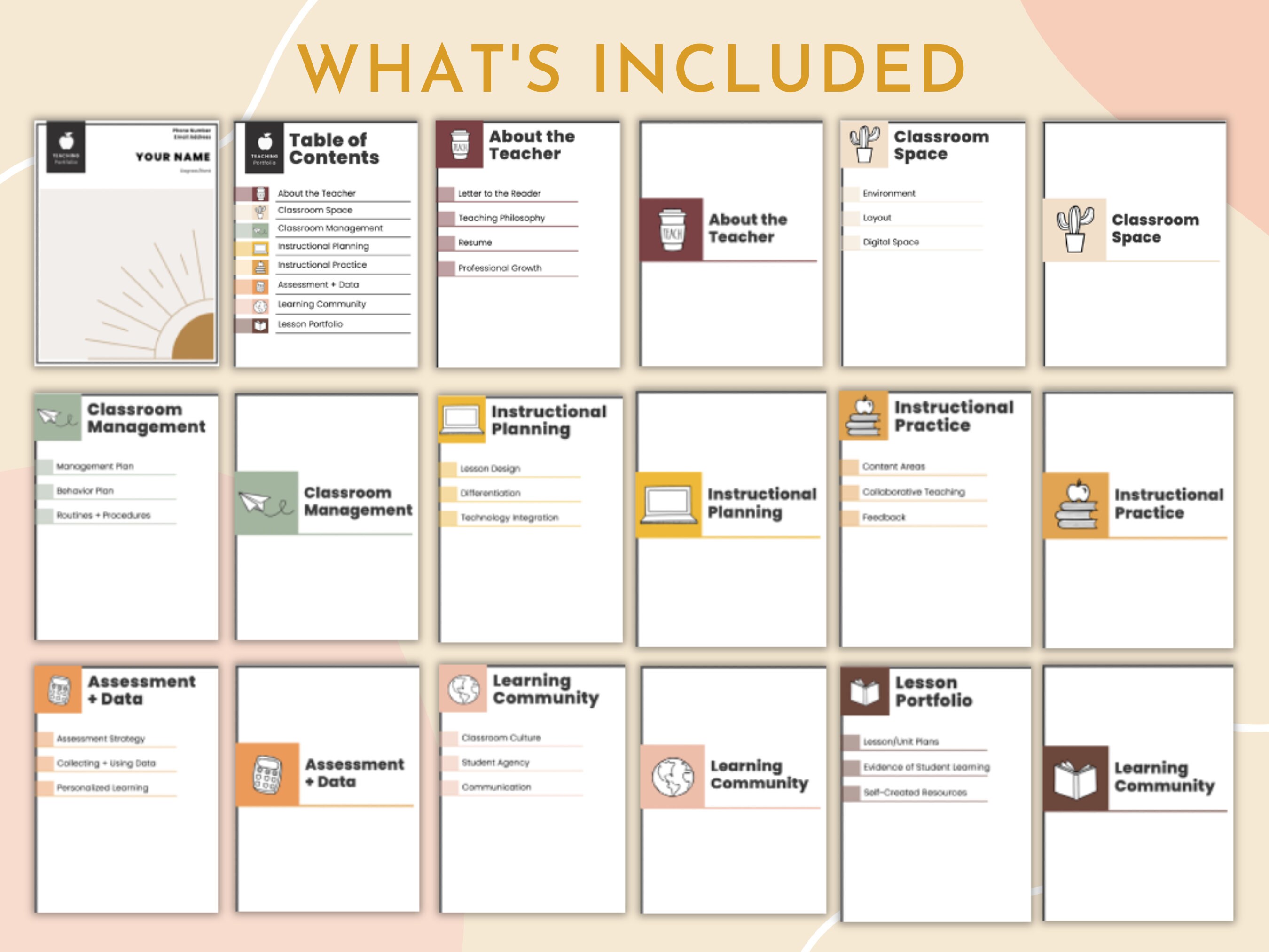 Boho | Print Digital Teaching Portfolio | Powerpoint + Google Slides ...