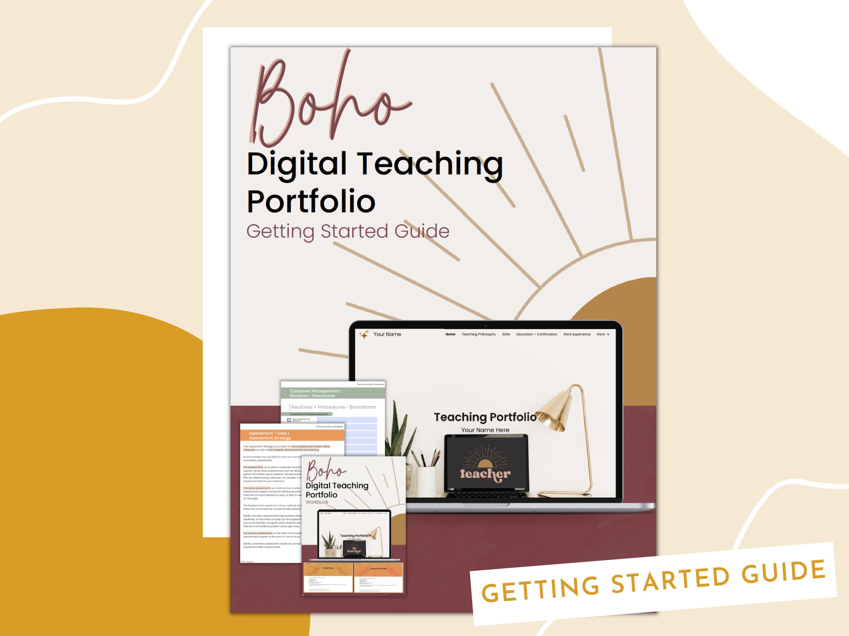 Boho | Digital Teaching Portfolio Bundle - Teacher Portfolio Google ...