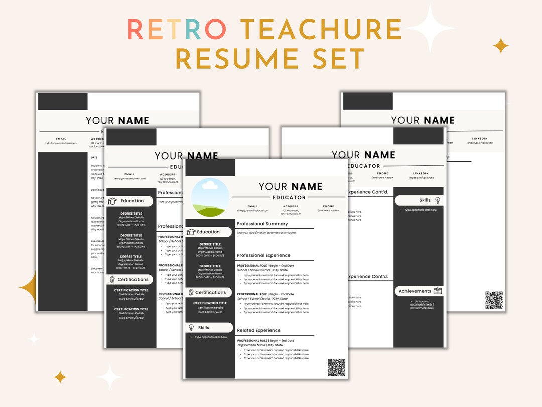 Retro | Teaching Resume Template | Powerpoint + Google Slides - Etsy