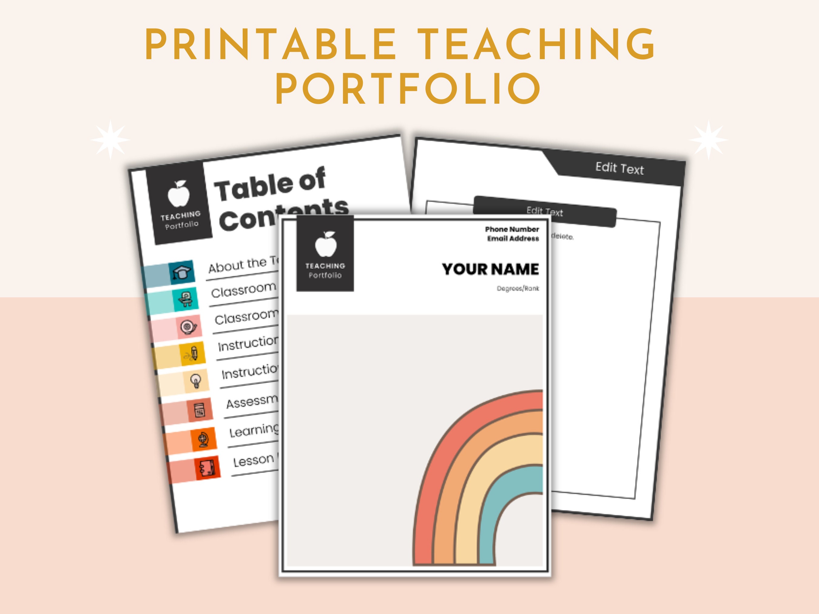 Retro | Digital Teaching Portfolio Bundle - Teacher Portfolio Google ...