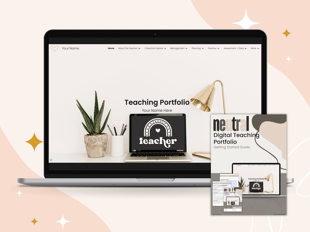 Neutral | DELUXE Digital Teaching Portfolio - Teacher Portfolio Google ...