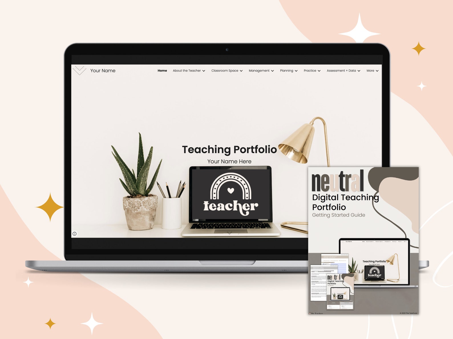 Neutral | DELUXE Digital Teaching Portfolio - Teacher Portfolio Google ...