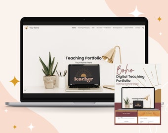 Retro | Digital Teaching Portfolio Bundle - Teacher Portfolio Google ...