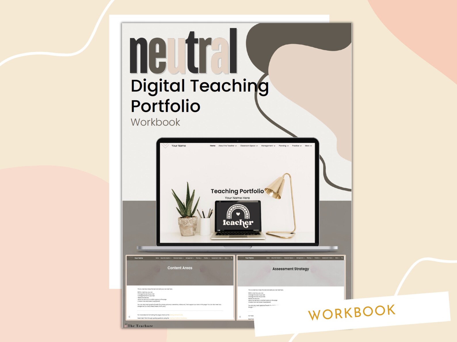 Neutral Digital Teaching Portfolio | Google Sites Template (PDF Guide ...