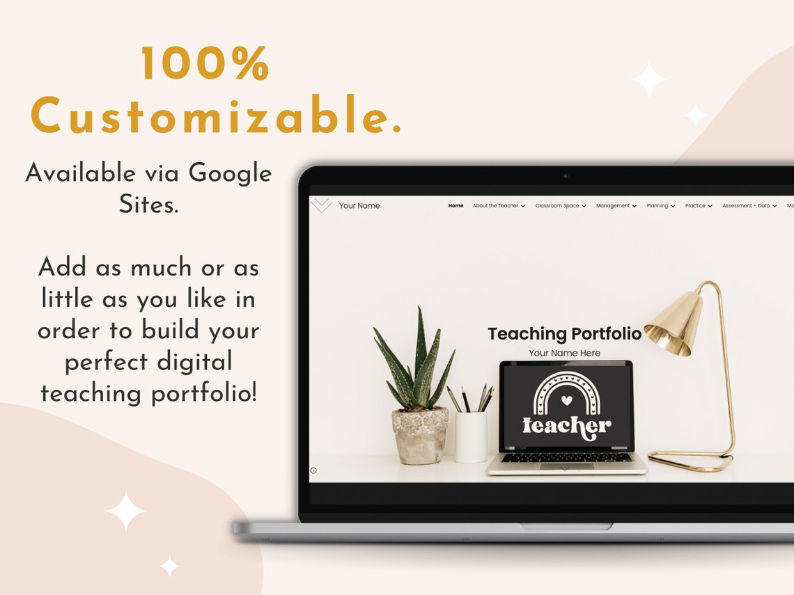 Neutral | DELUXE Digital Teaching Portfolio - Teacher Portfolio Google ...