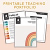 Editable Teaching Portfolio Template - Etsy
