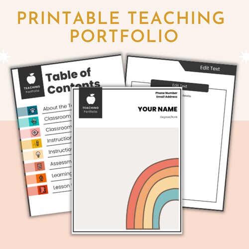 Retro Print Digital Teaching Portfolio Powerpoint Google - Etsy