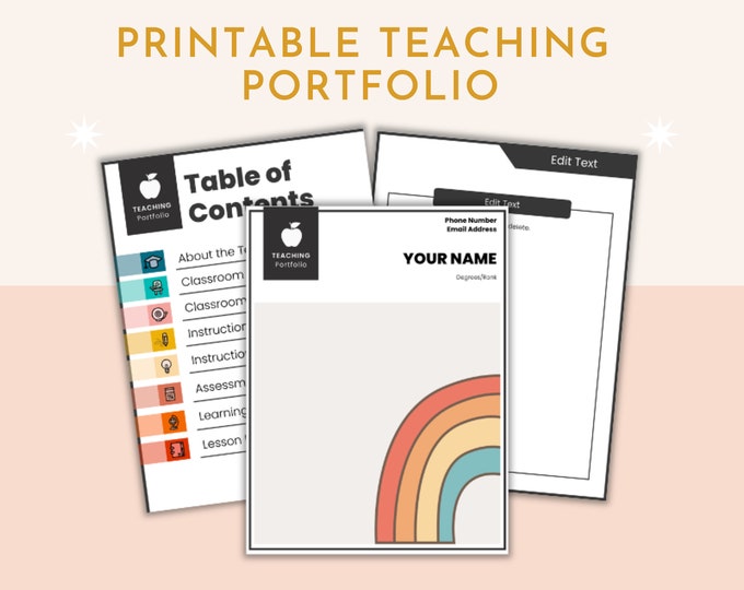 Peach Teacher Portfolio Template: Editable Powerpoint Design - Etsy