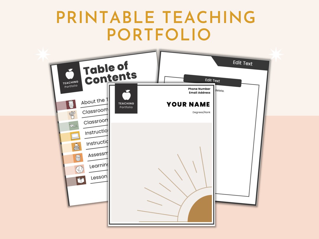Boho | Print Digital Teaching Portfolio | Powerpoint + Google Slides ...