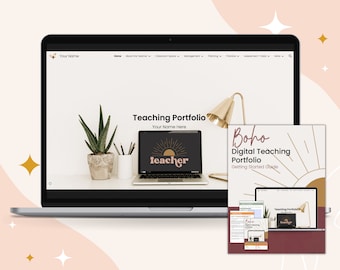 Retro | Digital Teaching Portfolio Bundle - Teacher Portfolio Google ...