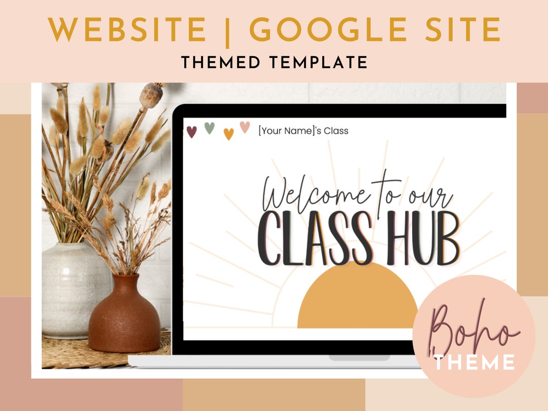 Boho Class Hub Website | Classroom Google Site, Digital Classroom ...