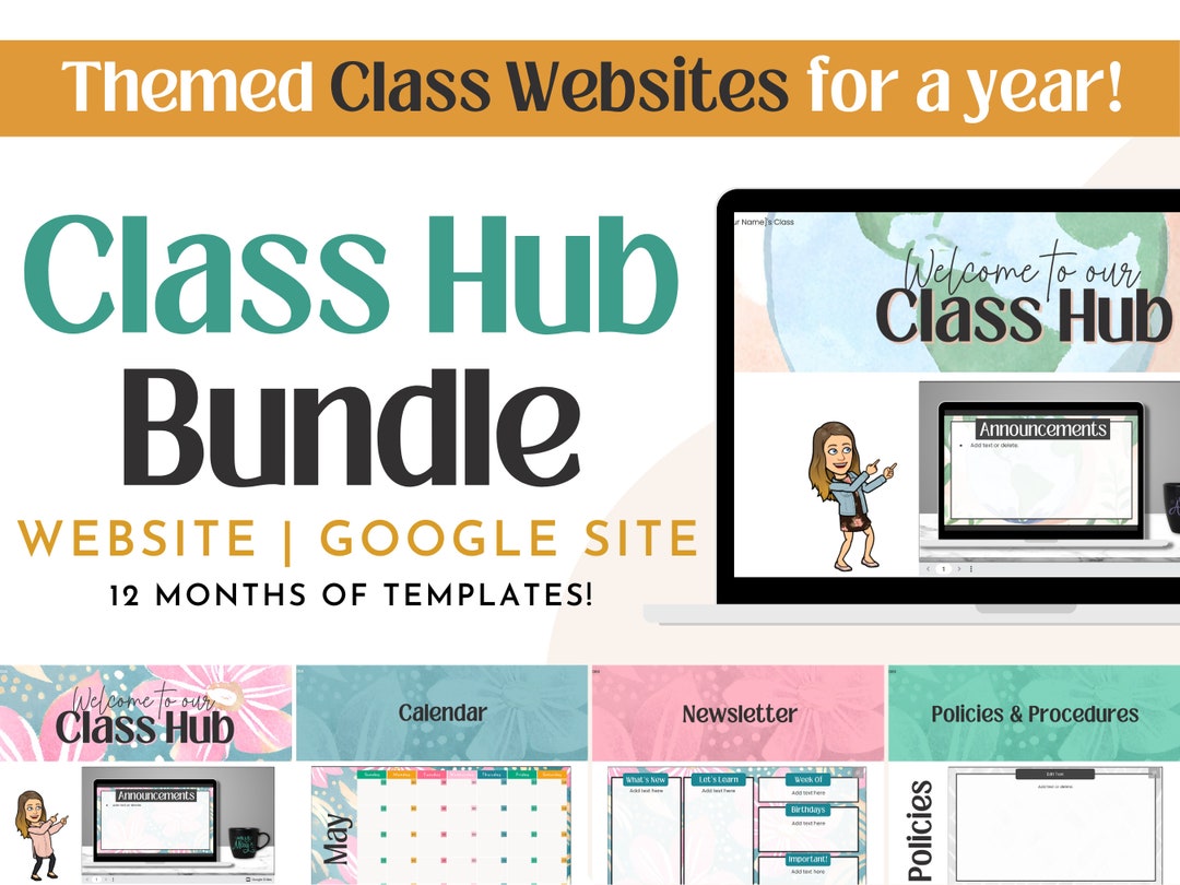 12 MONTH Site Bundle - Class Hub Website | Classroom Google Site ...
