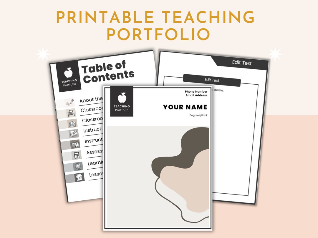 Neutral | Print Digital Teaching Portfolio | Powerpoint + Google Slides ...