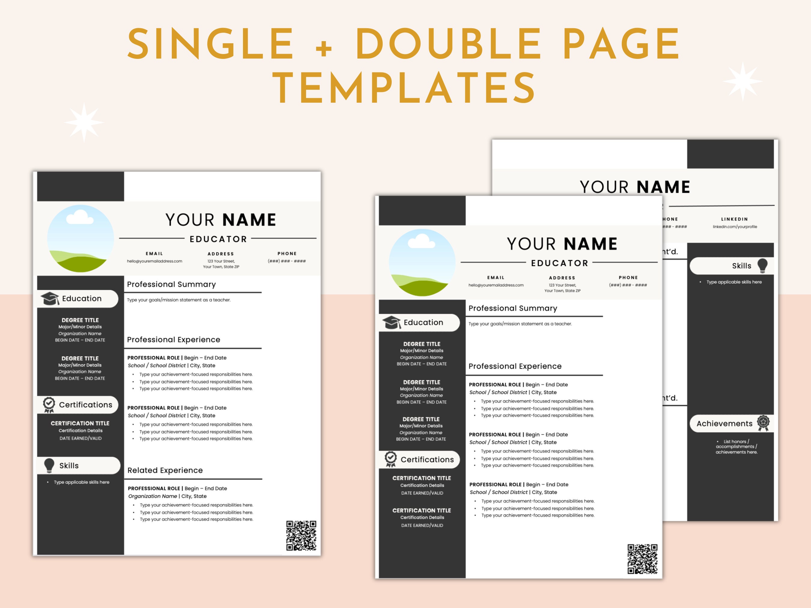 Neutral | Teaching Resume Template | Powerpoint + Google Slides - Etsy