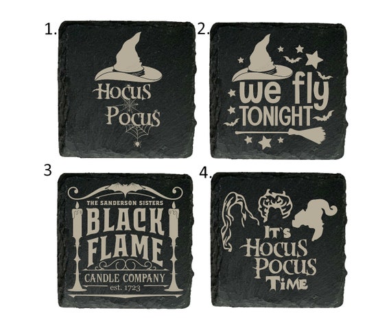 Hocus Pocus Inspired Natural Slate Coasters 4 Designs Square | Etsy