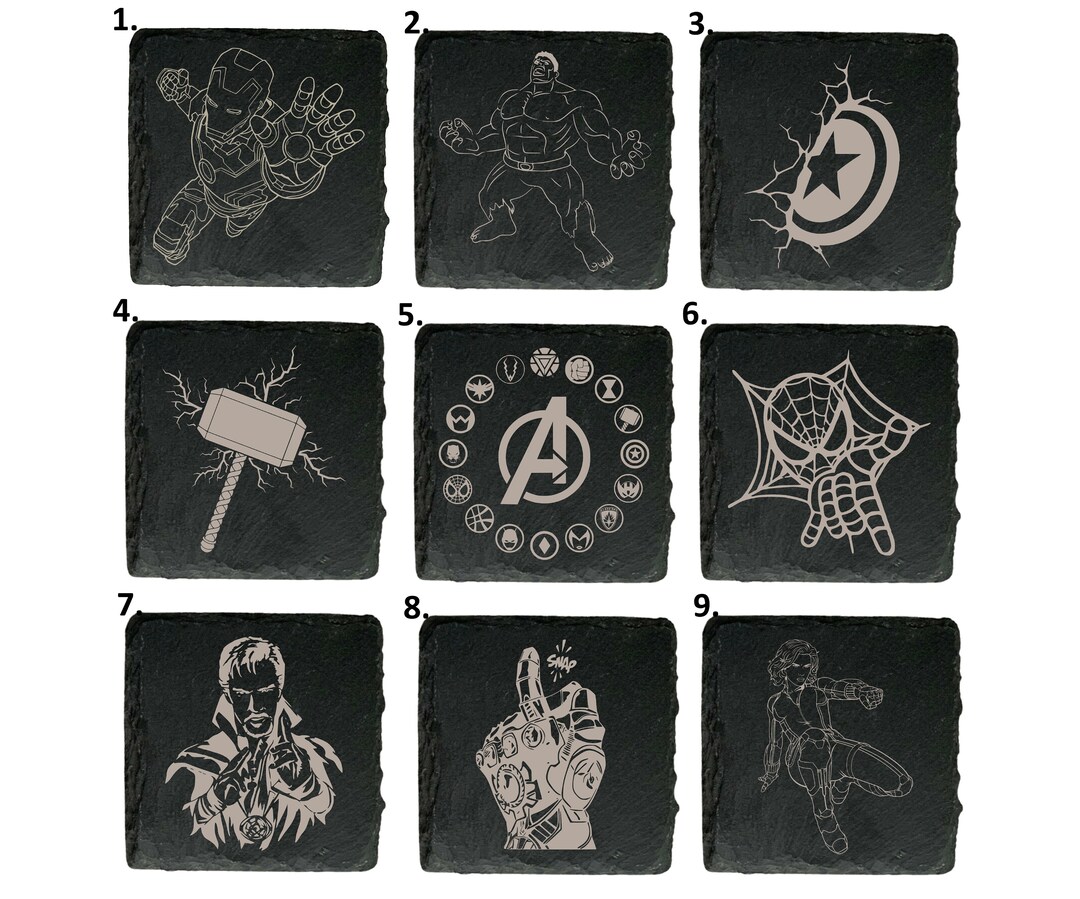 Avengers Marvel Inspired Slate Coasters Great Gift, Birthday ...