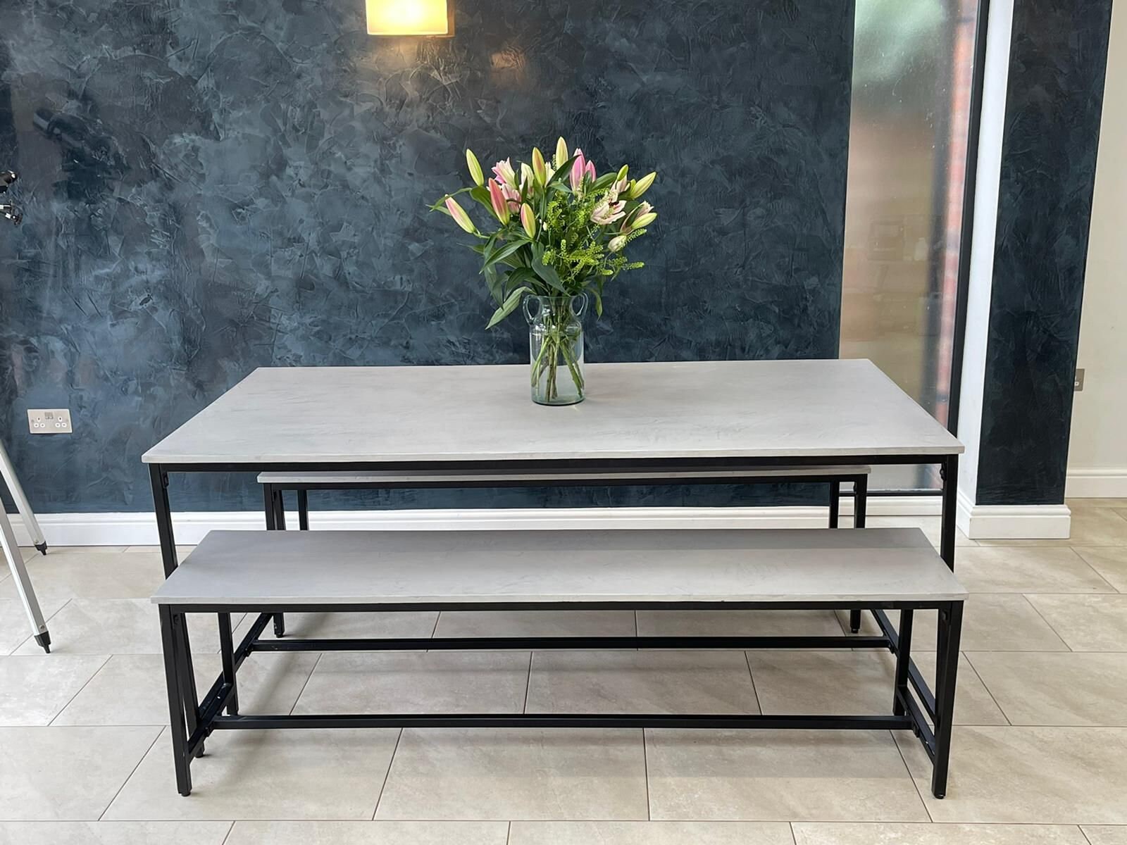 Bespoke Made to Order Microcement Polished Concrete and Steel Table ...